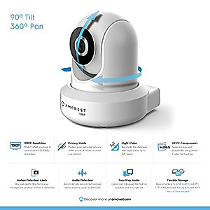 Amcrest 1080P WiFi Security Camera 2MP Indoor Pan/Tilt Wireless IP Camera, IP2M-841W (White)