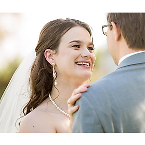 BABEYOND 1920s Vintage Wedding Pearl Dangle Drop Earrings Art Deco Gatsby Earrings (Style 5-Rose Gold)