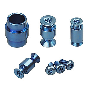 13-Piece Titanium Hardware Set for Spyderco Paramilitary PM2 C81, Includes Screws, Main Pivot, Lanyard Tube, Standoff Spacer and Blade Stop Pin, Blue Color