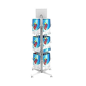 11702-white FixtureDisplays 14 X 14 X 30" 12 Vertical Pockets Spinning Greeting/Post Card Rack 11702-WHITE