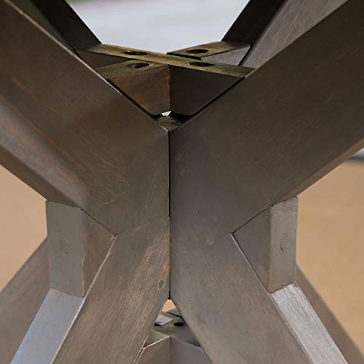 Christopher Knight Home Lina Outdoor 5 Piece Wood and Wicker Dining Set, Gray Finish/Gray