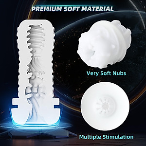 Male Masturbator Sex Toys for Men - Male Sex Toy Penis Pump with 3 Suctions & 4 Vibrations, Mens Sex Toys with 3D Sleeve, Hands Free Masturbators Blowjob Adult Toys, Silicone Shell Male Stroker(Black)