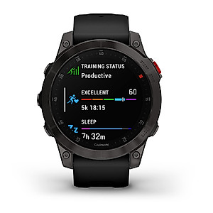 Garmin Epix Gen 2 Smartwatch (Sapphire Black Titanium) Bundle with Wireless Headphones (Black/Lime Green) and Below Zero 12KN Heavy Duty Carabiner (3 Items)