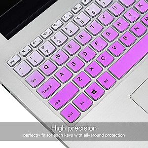 Keyboard Cover for Lenovo Ideapad 3 15 15.6" 17.3"/ Lenovo Yoga C740 C940 15.6/ Lenovo IdeaPad 320 330 330s 340s 520 720s S145 L340 S340 15.6"/IdeaPad 320 330 17.3 Laptop Keyboard Skin, Pinkish Purple