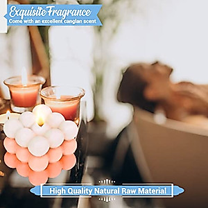 2 Pcs Bubble Candle Home Decoration Gradient Light Orange Bubble Candle Handmade Cube for Bedroom Bathroom Decorations Soy Candles Aesthetic Set