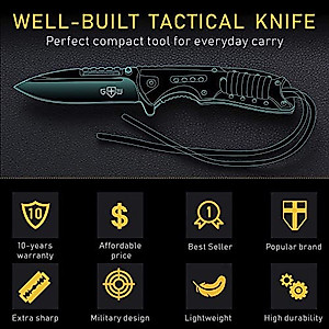 Bundle of 2 Items - Small Pocket Knife - Folding Wallet Knife - Mini Tactical Knife with Money Clip - Cool Dragon Blade Credit Card - Tactical Paracord Stainless Steel Pocket Knives w/Clip for Men