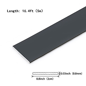 Matte Black Peel and Stick Wall & Molding Trim, Flexible DIY Strip for Mirror, Floor, Cabinet, Ceiling, Tile Edge (16.4 ft x 0.8 inch)