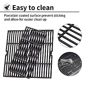 Grill Replacement Grates Parts for Charbroil Advantage 463343015, 463344015, 463344116, Kenmore, Broil King and Centro Grill, 16 15/16" Cast Iron Cooking Grids