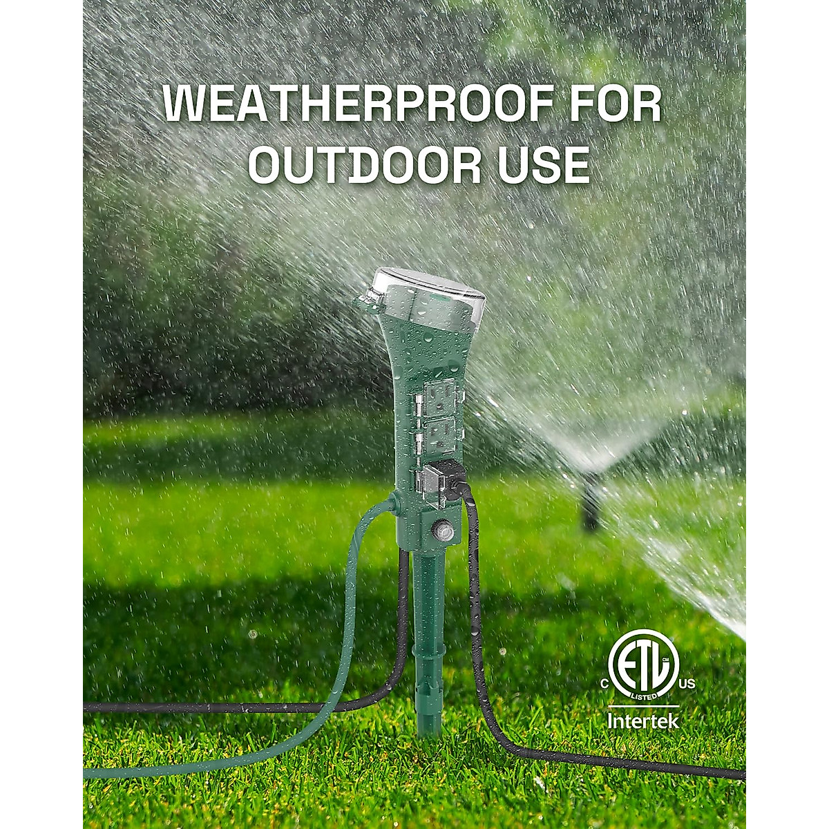 HBN Outdoor Smart Plug Waterproof WiFi Outdoor Outlet Timer with 6 Grounded Outlets, Remote & Voice Control Heavy Duty Yard Stake Plug Compatible with Alexa and Google Assistant No Hub Required