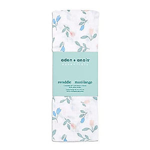 aden + anais Essentials Swaddle Blanket, Muslin Blankets for Girls & Boys, Baby Receiving Swaddles, Ideal Newborn Gifts and Infant Shower Items, Single, Falling Florals