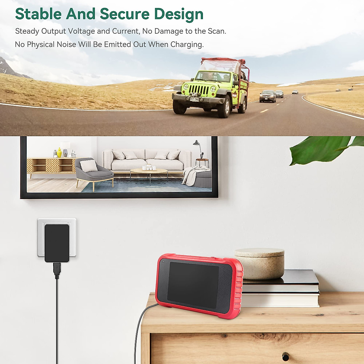 FITE ON 5V AC/DC Adapter + USB Cable Replacement for Launch CRP123X CRP129X CRP123E CRP129E Diagnostic Scanner Tool UL Listed