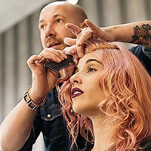 HYOUJIN 7 pcs Hair Comb Set Rat Tail Parting Combs Carbon Wide and Fine Tooth Comb Brush Cutting Comb Professional Styling Hair Combs for Women,Men Accessories with Clips