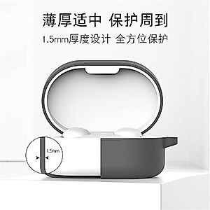 2 Pack DAYJOY Soft Silicone Protective Case Cover Compatible with Redmi Airdots 3 Earbuds, Protective Skin Sleeve with Key Chain (Black+Blue)