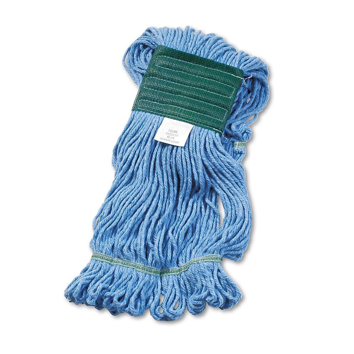 Boardwalk BWK502BLEA 5 in. Headband Super Loop Cotton/Synthetic Fiber Wet Mop Heads - Blue, Medium