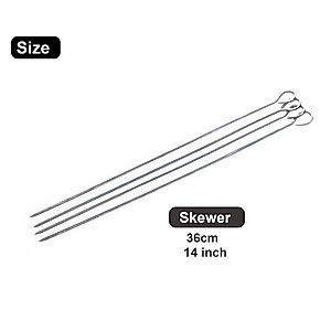 Grill Accessories 16Inch, Grill Fancy BBQ Grill Accessories 10pcs Stainless Steel Grill Accessories with Spatula, Fork, Tongs,Thermometer,Skewer,BBQ, Camping,Family Barbecue