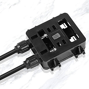 PNGKNYOCN Solar Junction Box PV Connector，IP67 Waterproof Solar Junction Box with 11AWG 50cm Solar Cable Connector for 250w to 300w 20A Solar Panel