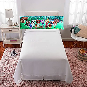 Franco Kids Bedding Super Soft Microfiber Zippered Body Pillow Cover, 54 in x 20 in, Animal Crossing