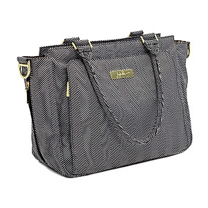 JuJuBe Be Classy Structured Multi-Functional Multi-Functional Diaper Bag/Purse, Legacy Collection - The Queen of the Nile - Black/White Chevron