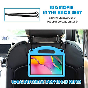 FIREVASE Tablet Case for Samsung Galaxy Tab A 10.1 Inch (2019), ONLY FIT SM-T510/SM-T515, EVA Shock Proof Light Weight Professional Kids Case, with Handle Built-in Bracket & Shoulder Strap (Blue)