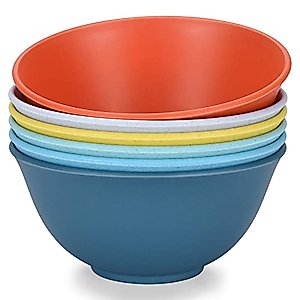 [Set of 6] Unbreakable Cereal Bowls 41 OZ Microwave and Dishwasher Safe BPA-Free Serving Bowls for Salad, Soup,Ramen,Noodle,Oatmeal,Snack Apply to Kitchen, Freezer,Dishwasher & Microwave Safe