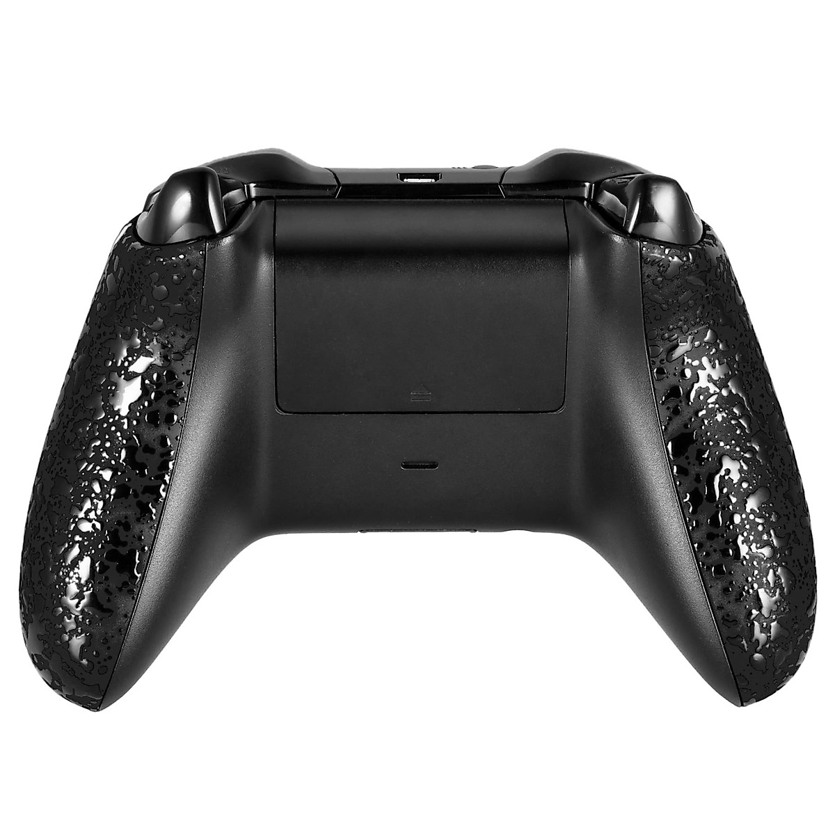 eXtremeRate Textured Blue Back Panels, Comfortable Non-Slip Side Rails, 3D Splashing Handles, Game Improvement Replacement Parts for Xbox One Standard Controller Model 1537/1697