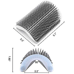 4 Pack Cat Corner Face Scratcher Cat Self Groomer Wall Mount Self Grooming Brush Massage Comb for Long & Short Fur Kitten Cats