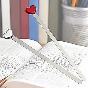 ARFUKA Bookmarks Love Heart Shaped Metal Bookmark Reading Book Markers Gifts for Women, Kids, Teens Girls, Readers and Book Lovers Pack of 2
