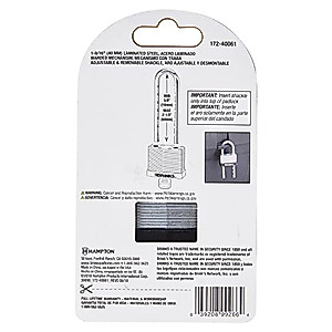 BRINKS 172-40061 Laminated Steel Padlock with Adjustable Shackle, 40mm