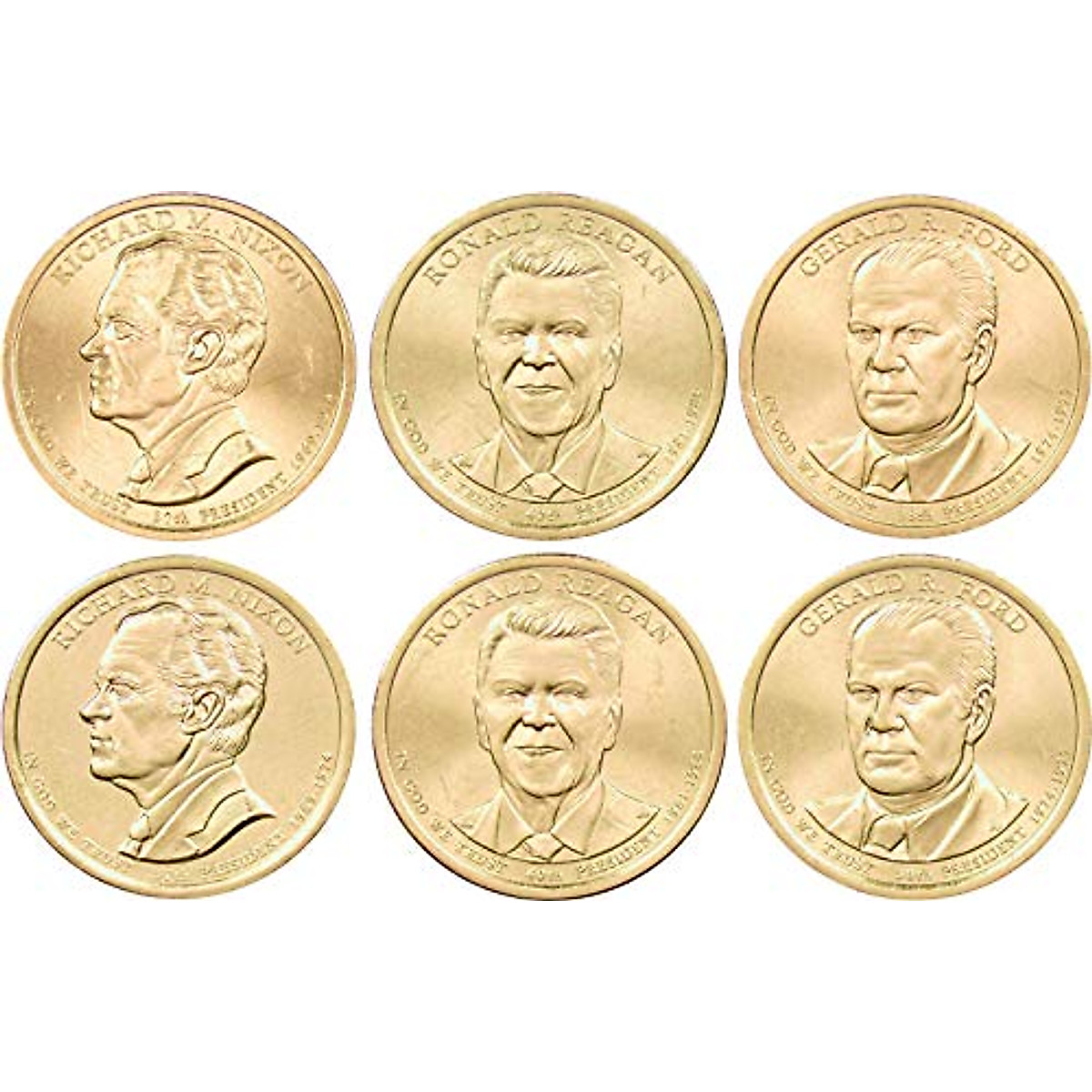 2016 P&D Presidential Dollar 6 Coin Set BU Uncirculated Mint State $1