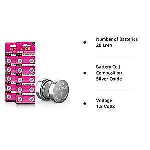 LiCB 20 Pack SR626SW 377 626 Watch Battery 1.5V Button Cell Batteries