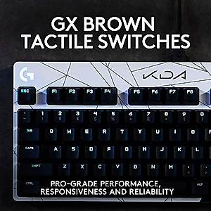 Logitech G PRO K/DA Mechanical Gaming Keyboard, Ultra-Portable Tenkeyless Design, Detachable Micro USB Cable, 16.8 Million Color LIGHTSYNC RGB backlit keys - Official League of Legends KDA Gaming Gear