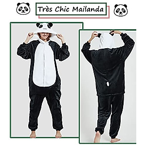 Très Chic Mailanda Panda Cosplay Pajamas Adult Unisex Onesies Animal Sleepwear Halloween Costume