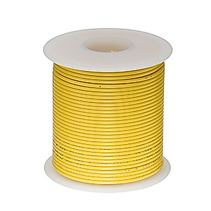 Remington Industries 14 AWG Gauge GPT Marine Stranded Hook Up Wire, 25 ft Length, Yellow, 0.0641" Diameter, UL1426, 60 Volts