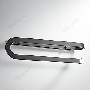 -Shelf Bathroom Towel Bar,Wall Mounted Hand Towel,Space Aluminum Towel Holder Hangers Heavy Duty Storage Bath Accessories Bathroom Balcony Shelves/Black/1 Pcs