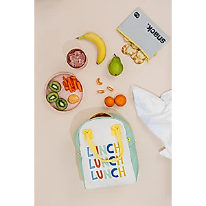 Fluf Zip Snack Sack: Reusable Snack & Sandwich Bag, Zipper Closure | 100% organic cotton with RPET lining | Tested Food-Safe | Rinsable & Machine Washable (Snack Black, Snack)