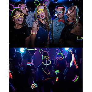 275 PCS Glow in the Dark Party Supplies for Kids Adults, Light Up Party Favors, Glow Sticks Bulk Party Pack Bracelets Finger Lights Glasses Headband LED Light Hair Wedding Birthday New Year Halloween