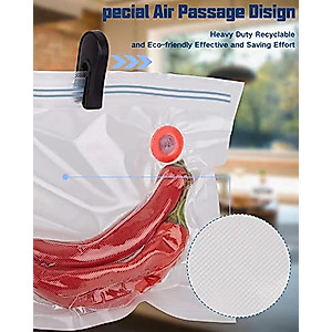 ZRFooCoo Sous Vide Bags, 20 PCS Vacuum Zipper Bags Reusable BPA Free Food Bags Set with Sealing Clips, 2 Size Mixed BPA Free Reusable Sous Vide Bags Keep Food Flash