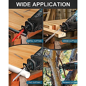 WESCO 20V Cordless Reciprocating Saw, 4.0Ah Li-ion Battery, 0-3000SPM Variable Speed, 3/4" Stroke Length, Recip Saw for Wood Metal PVC Cutting