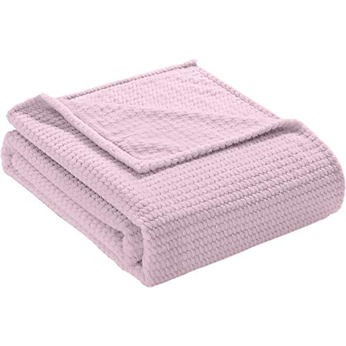 RACHEL Rachel Roy Jacquard Textured Oversized Throw - Silky Soft and Cozy Flannel Fleece, Blanket for Bed and Couch - Oversized Throw 60" X 70", Dark Lavender