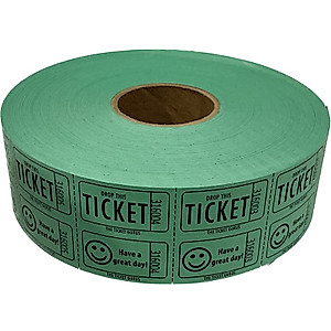 The Ticket Gurus Double Smile Raffle tickets-2000 Double Tickets/roll (4 Random Colors)