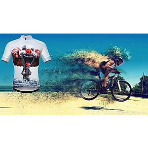 Men's Cycling Jerseys Wolf Print Bicycle Shirts Summer Road Bike Clothes Quick Dry Breathable
