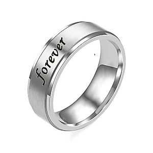 His and Hers Rings Sets for Couples, Brushed Ring Engraved "together and forever" Size 5 and Size 7 Wedding Rings for Couples Set Stainless Steel