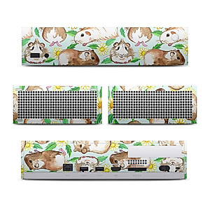 Guinea Pigs and Daisies in Watercolour On Mint Art Mix Vinyl Sticker Gaming Skin Case Cover Compatible with Xbox Series S Console and Controller Bundle