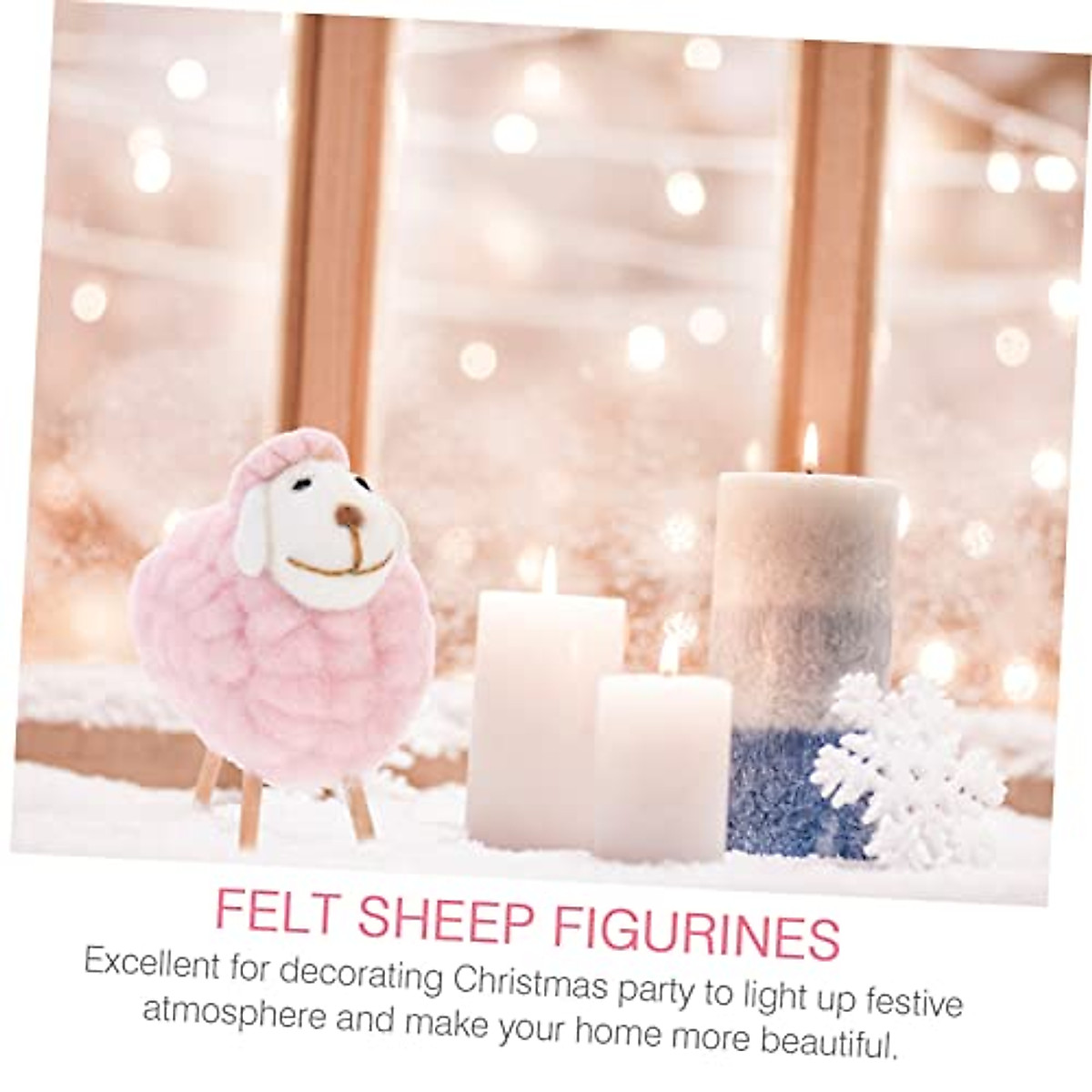 Abaodam Little Sheep Ornament Plushie Mini Dolls Desktop Fluffy Sheep Mini Sheep Statue Xmas Sheep Ornament Desktop Sheep Doll Felt Sheep Doll Crafts Christmas Sheep Decoration