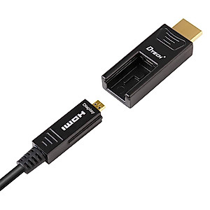 DTech Fiber Optic HDMI Cable 50 Feet 4K 60Hz 444 Chroma Subsampling 18Gbps High Speed Ultra HD with Dual Connector Micro HDMI and Standard HDMI Cord Compatible with TV Projector Computer Monitor