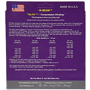 DR Strings Nickel Lo-Rider - Nickel Plated Hex Core Bass 45-105