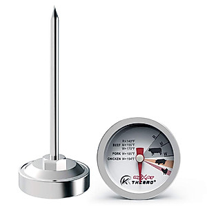 KT THERMO Steak Button Thermometer, Poultry Meat Thermometer, Instant Read Food Stainless Steel Dial Thermometers, Grill Mates Barbecue BBQ Tools, Grilling and Baking Steak Thermometers, Set of 4