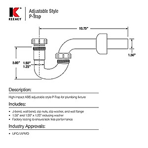 Plumb Pak K400PC 1/2 or 1 1/4, Chrome P Trap