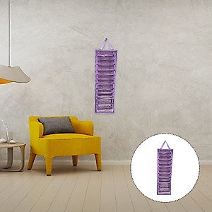 EXCEART Shelf Bracket Vinyl Roll Holder Vinyl Roll Storage Rack 12 Compartments Wall Mount Over The Door Craft Vinyl Storage Organizer Wrap Organizer for Closet Purple Jewelry Holder Stand