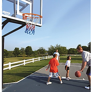 Aoneky Basketball Rim Replacement, Standard 18" Size Basketball Goal Hoop with Net - 14mm Orange